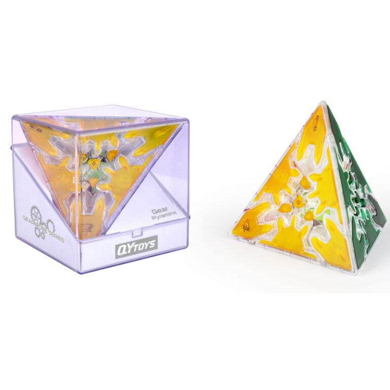 QiYi Gear Pyraminx (Tiled) – Transparent – SpeedCubeEurope